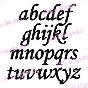 Mini Wedding Script - Machine Embroidery Font - Sizes .5in. (half Inch ...