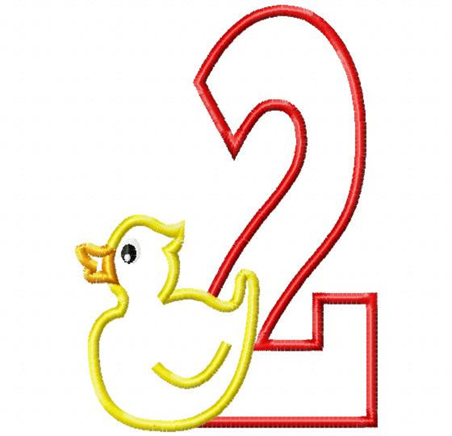 Ducky Applique Number Set Machine Embroidery Design 4 - Etsy