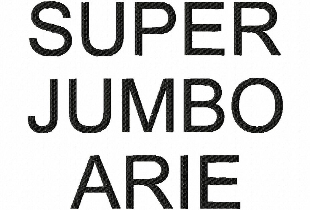 SUPER JUMBO Arie - Machine Embroidery Font - Sizes 8", 9" & 10" Large ...