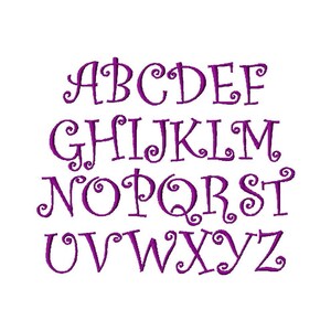 Curlz Machine Embroidery Font - Sizes 1",2",3",4" BUY 2 Get 1 FREE ...
