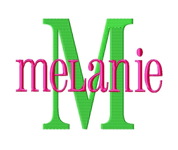 Melanie Machine Embroidery Font Sizes - Etsy