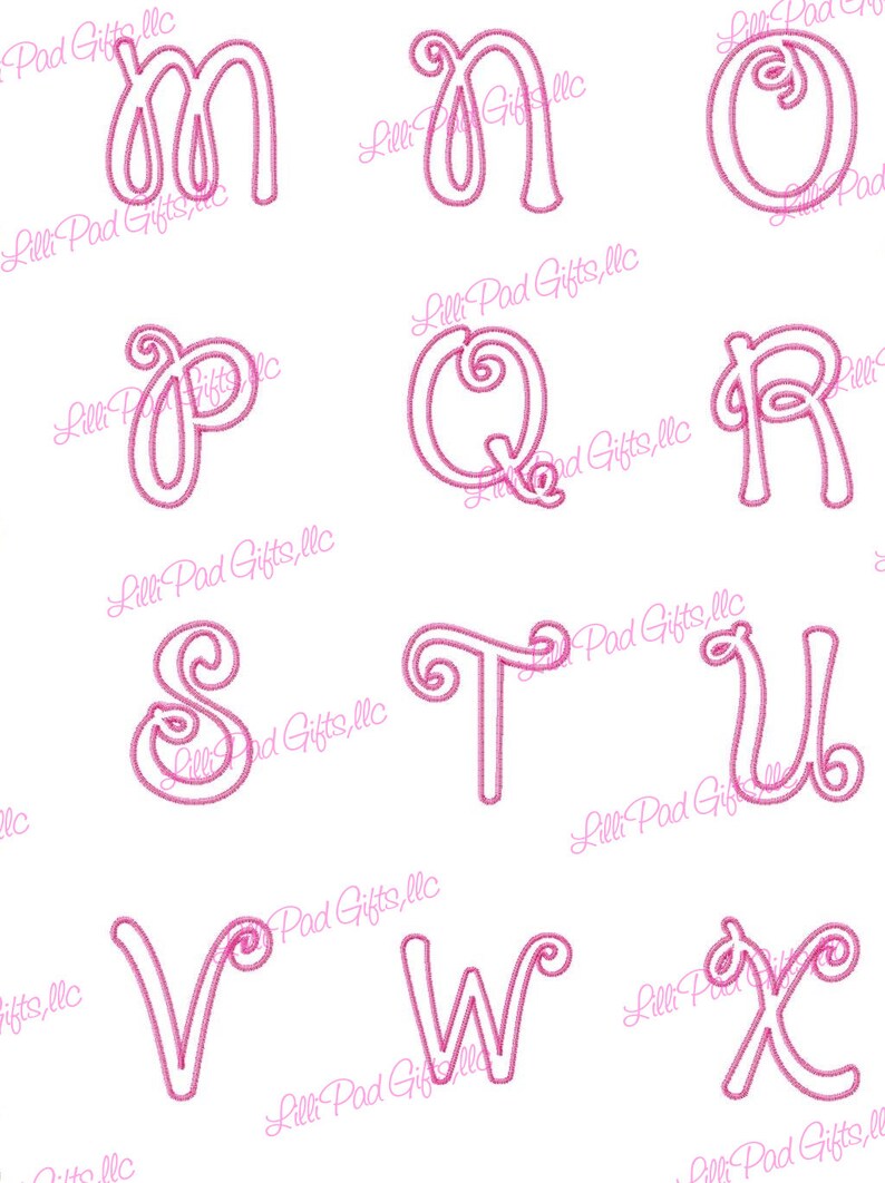 Bailey Applique Font Set Zig Zag Outline Upper Case - Etsy