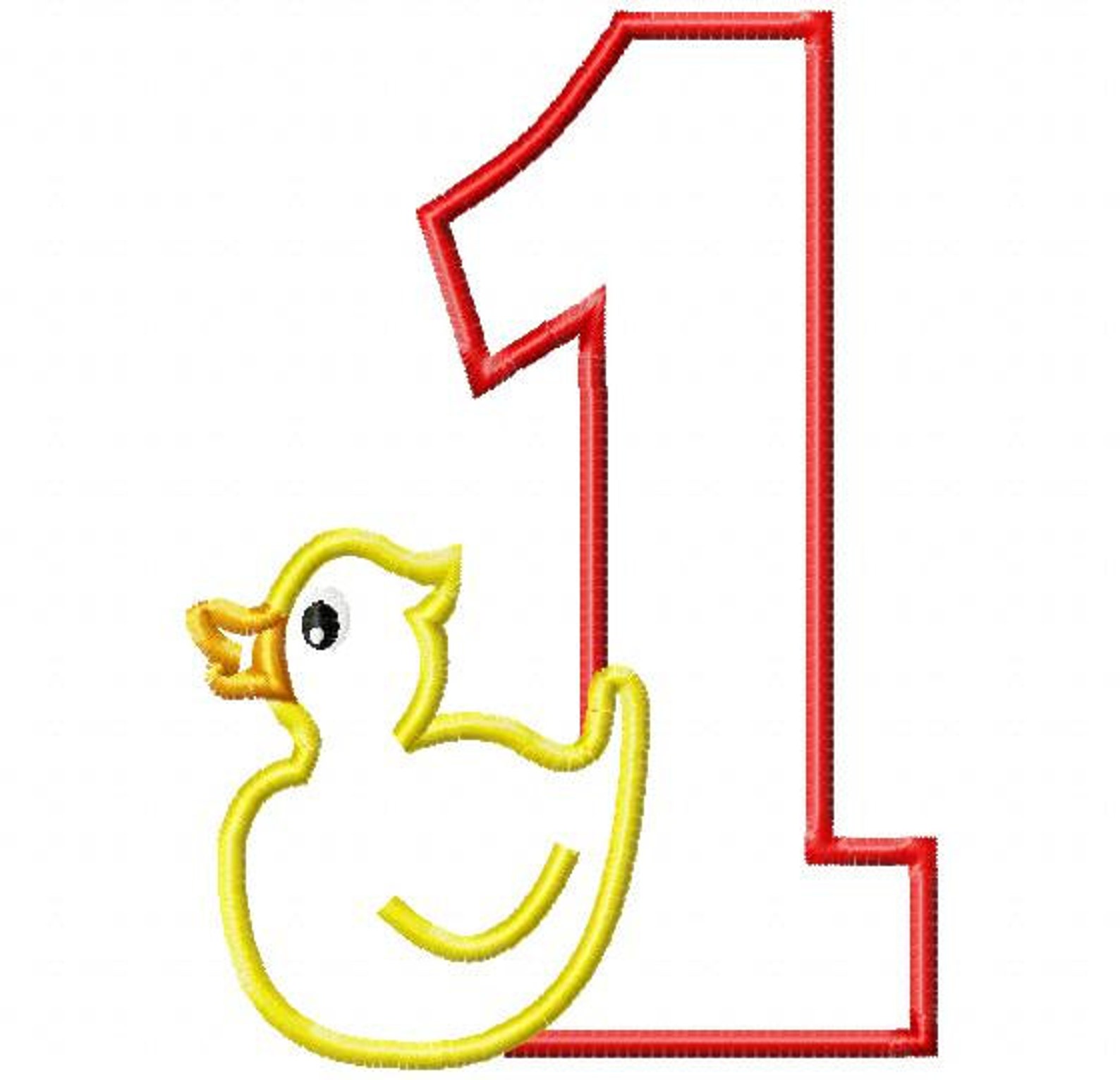 Ducky Applique Number Set Machine Embroidery Design 4 - Etsy