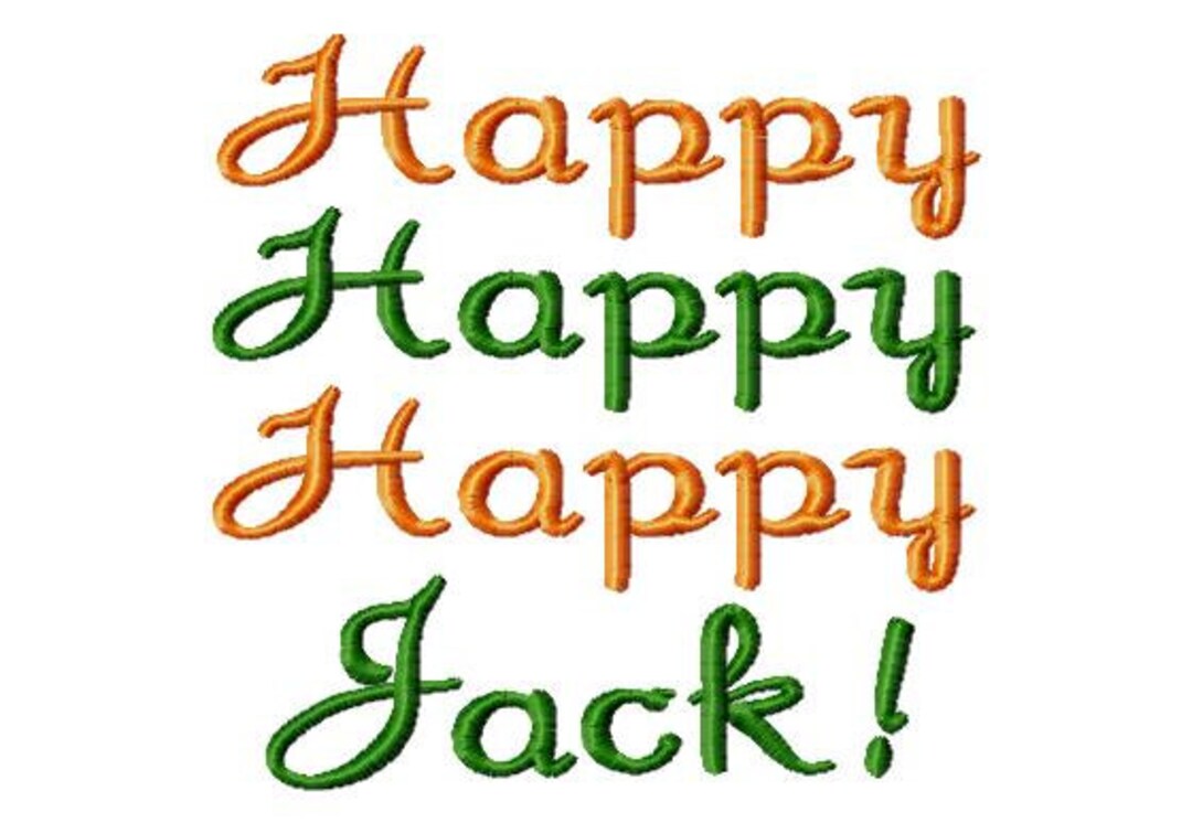 Happy Happy Happy Jack - Machine Embroidery Design - 8 Sizes - Etsy