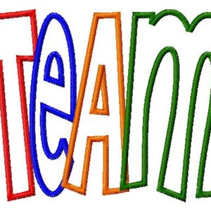 TEAM - Applique - Machine Embroidery Design - 9 Sizes - Etsy