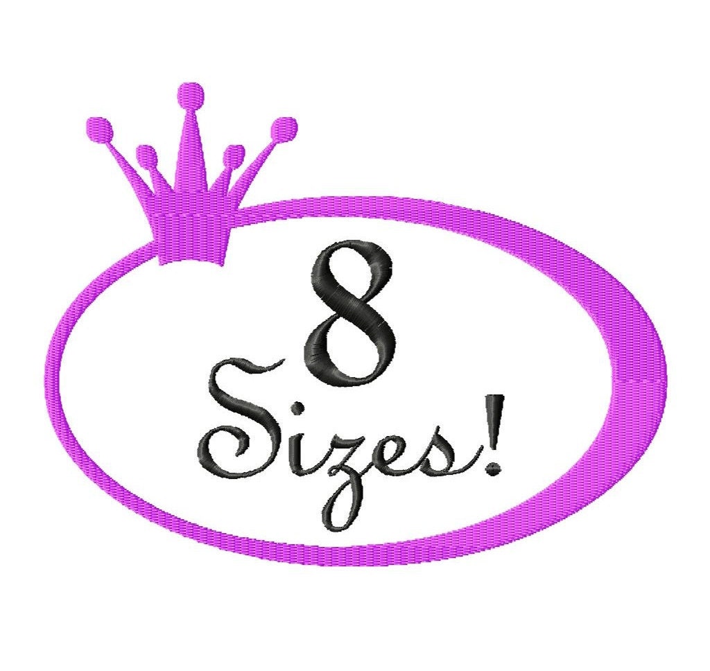 Princess Circle Frame Machine Embroidery 8 Sizes Plus | Etsy