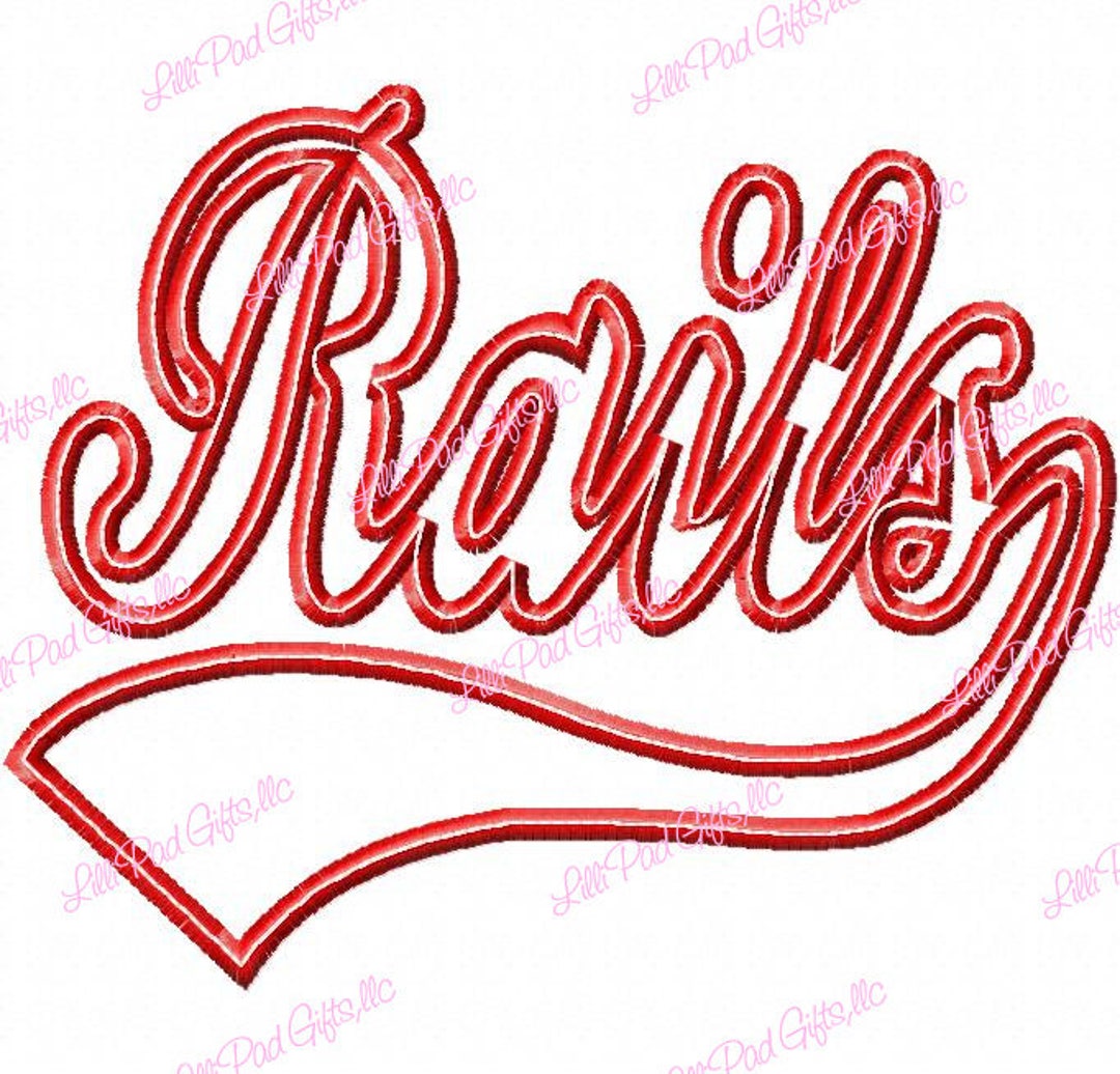 Rails - Swoosh - Applique - Machine Embroidery - 15 Sizes - Etsy