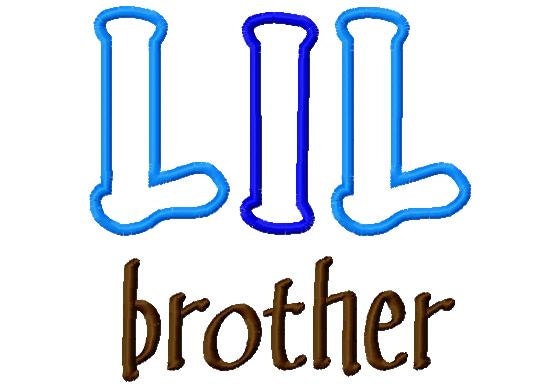 LIL Brother Applique Machine Embroidery Design 8 Sizes | Etsy