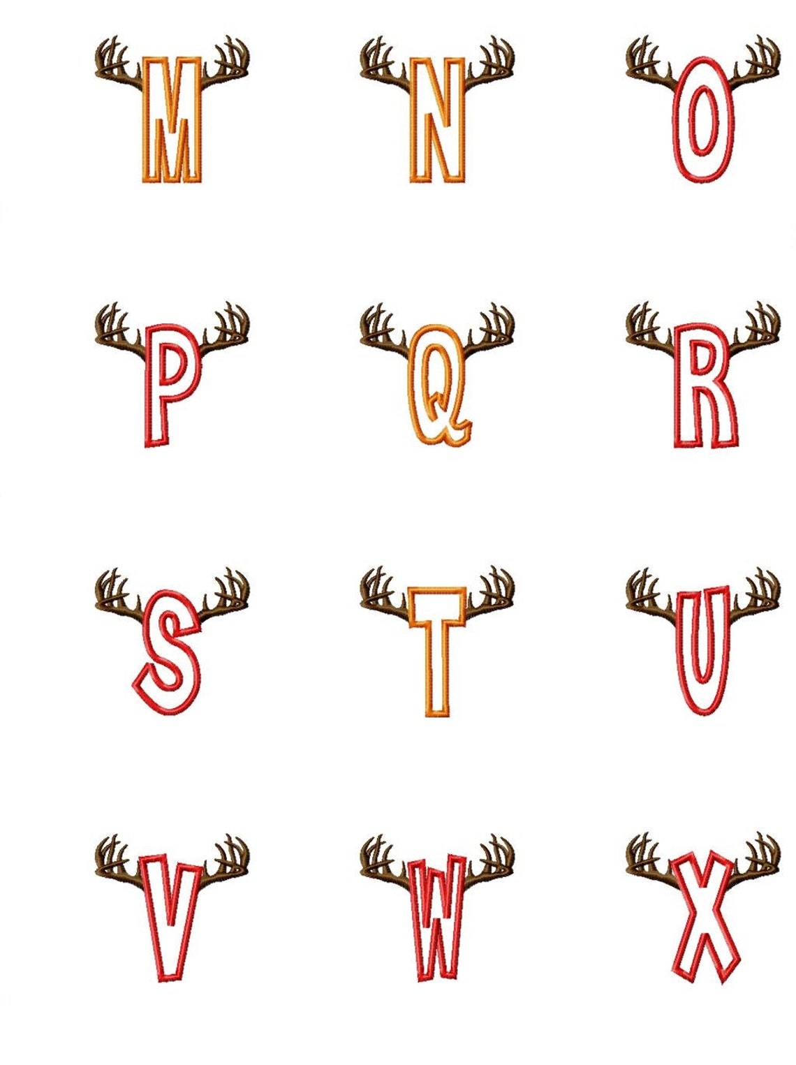 Big Buck Font Set - Applique - Machine Embroidery Design - 4 Sizes ...