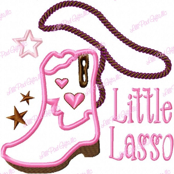 Boot and Lasso Applique Machine Embroidery 6 Sizes - Etsy