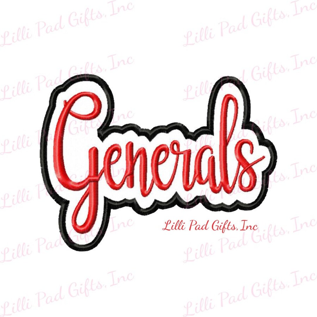 Generals-script-outline Applique - Machine Embroidery Design - 9 Sizes ...