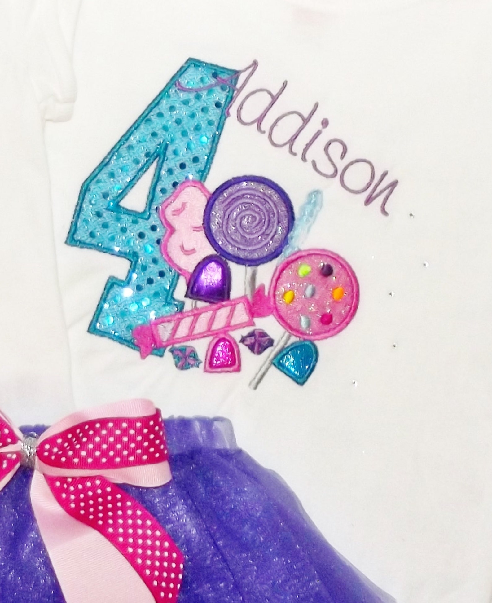 Candy Applique Number 4 Machine Embroidery Design 4 Sizes - Etsy