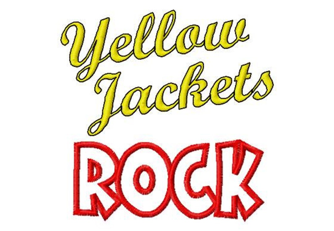 Yellow Jackets ROCK - Applique - Machine Embroidery Design - 9 Sizes - Etsy