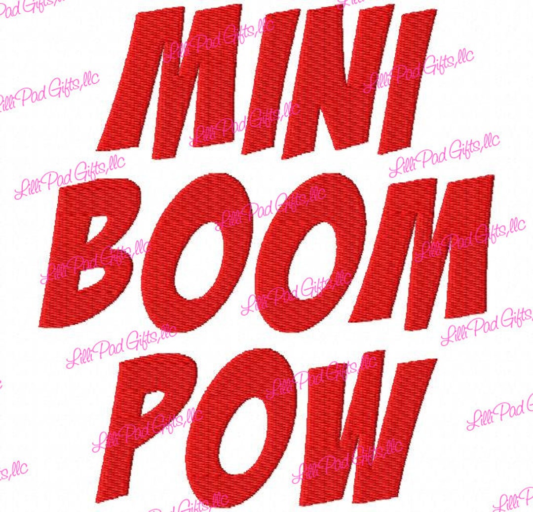 Mini BOOM POW - .5in. (half Inch) - Bx - Machine Embroidery Font - BUY ...