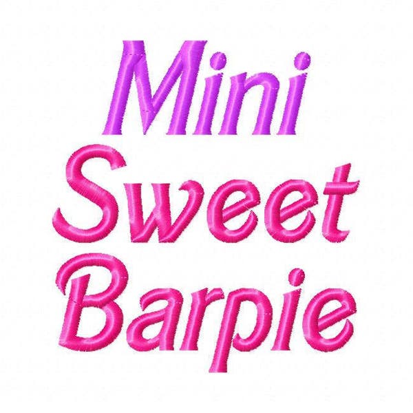 Barbie Machine Embroidery Font - Etsy