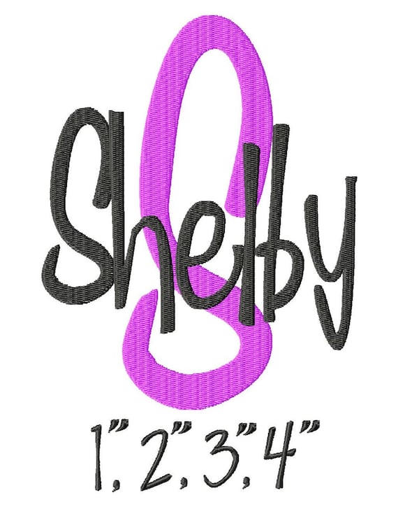 Shelby Machine Embroidery Font Sizes - Etsy