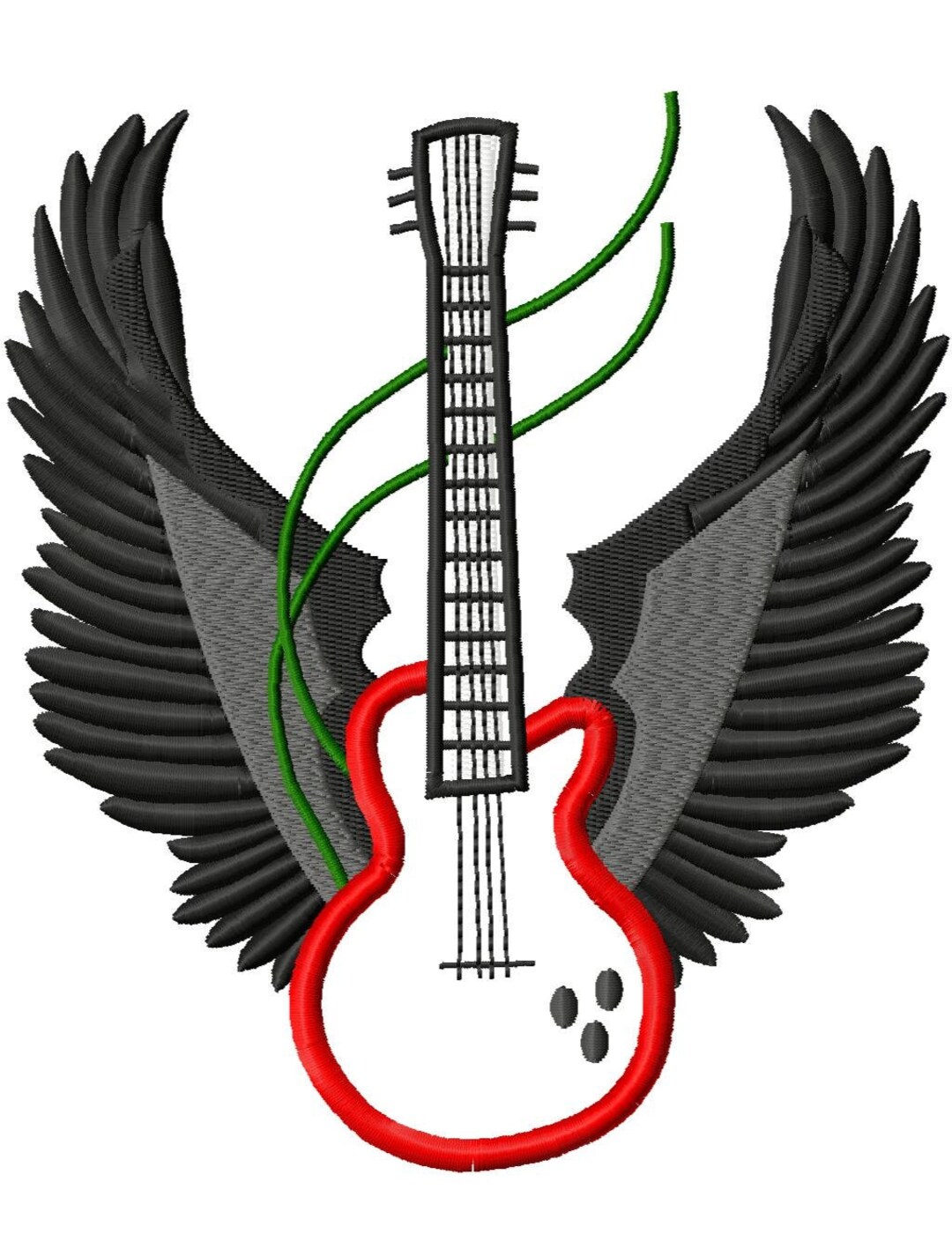Guitar With Wings - Machine Embroidery Design - 8 Sizes - Etsy