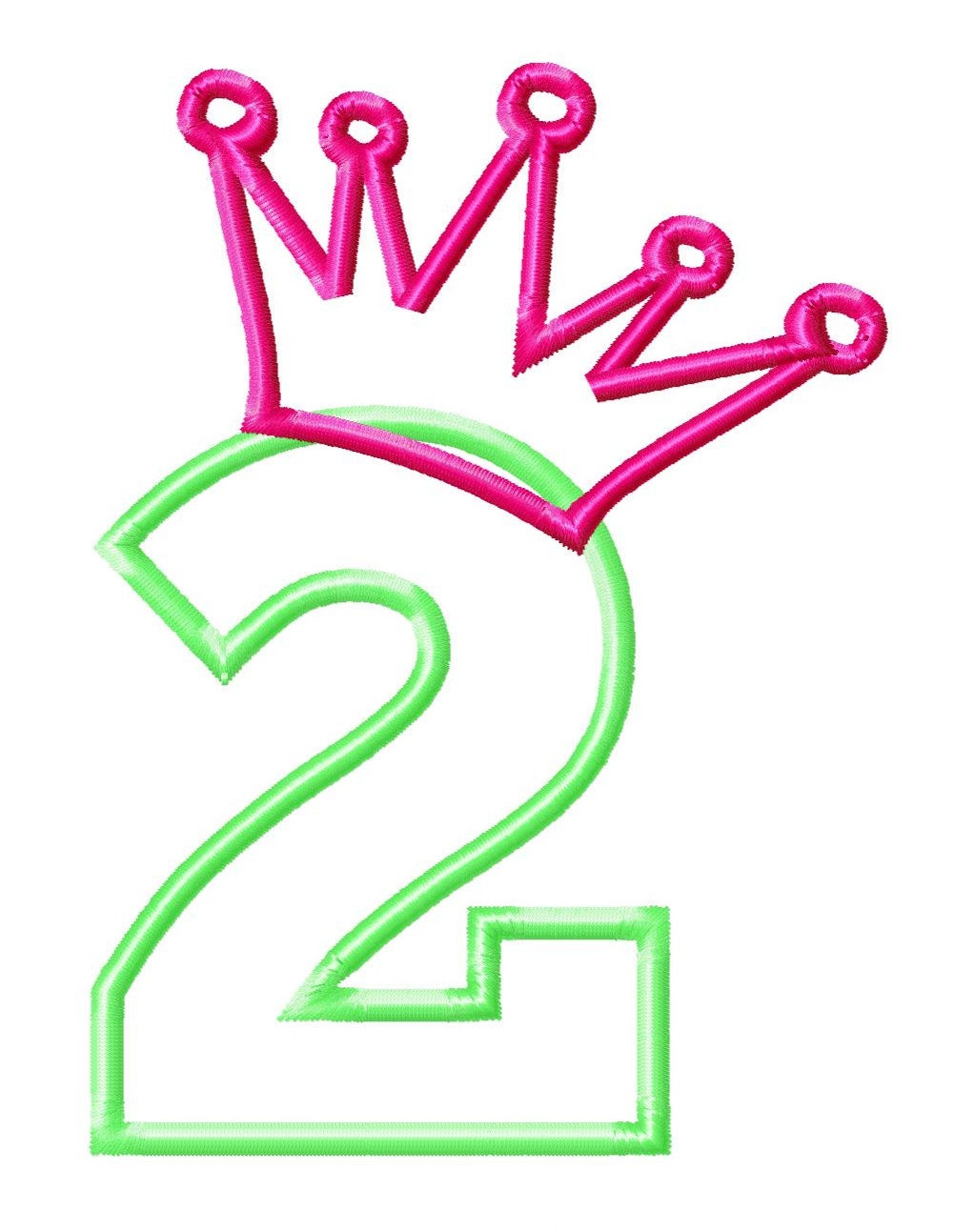 Princess Crown Birthday Numbers Applique Machine Embroidery - Etsy