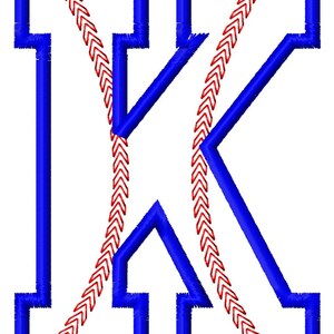 Baseball Stitch Applique Font Set - Machine Embroidery Design - 3" and ...