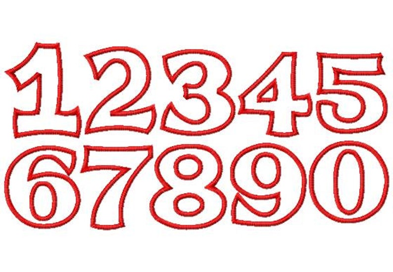 Brinlie Applique Numbers Machine Embroidery Design - Etsy