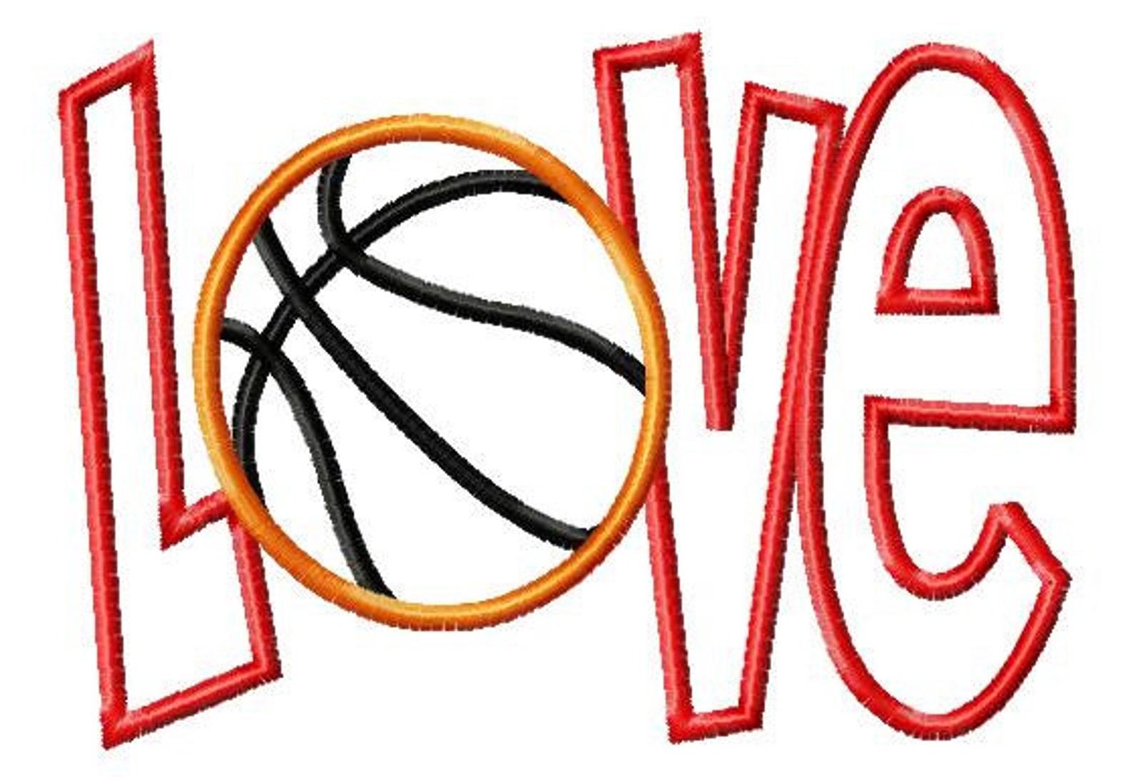 LOVE - Basketball - Applique - Machine Embroidery Design - 8 Sizes - Etsy
