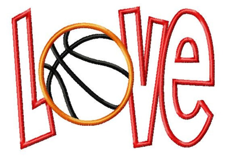 LOVE - Basketball - Applique - Machine Embroidery Design - 8 Sizes - Etsy