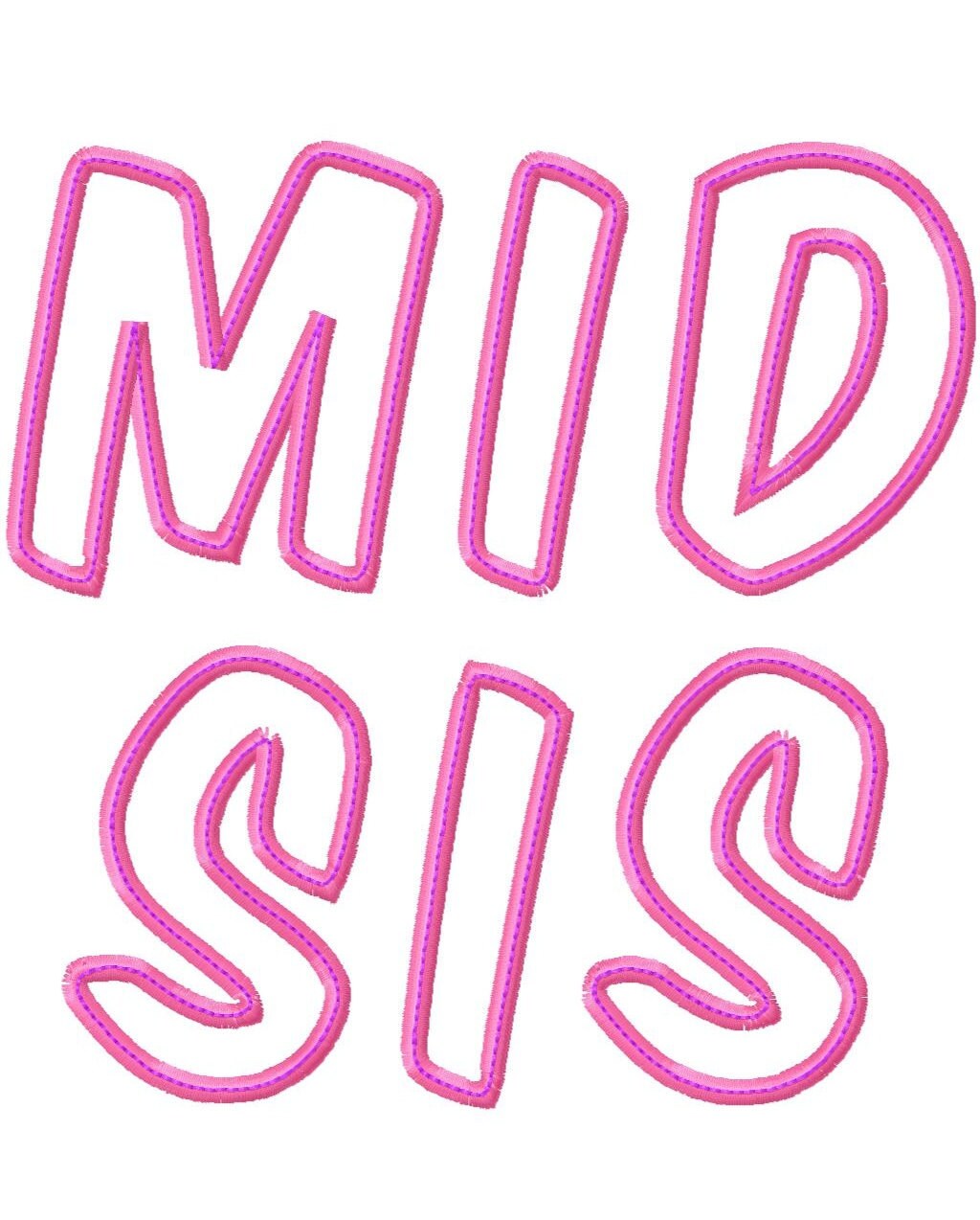 MID SIS Applique Machine Embroidery Design 9 Sizes | Etsy