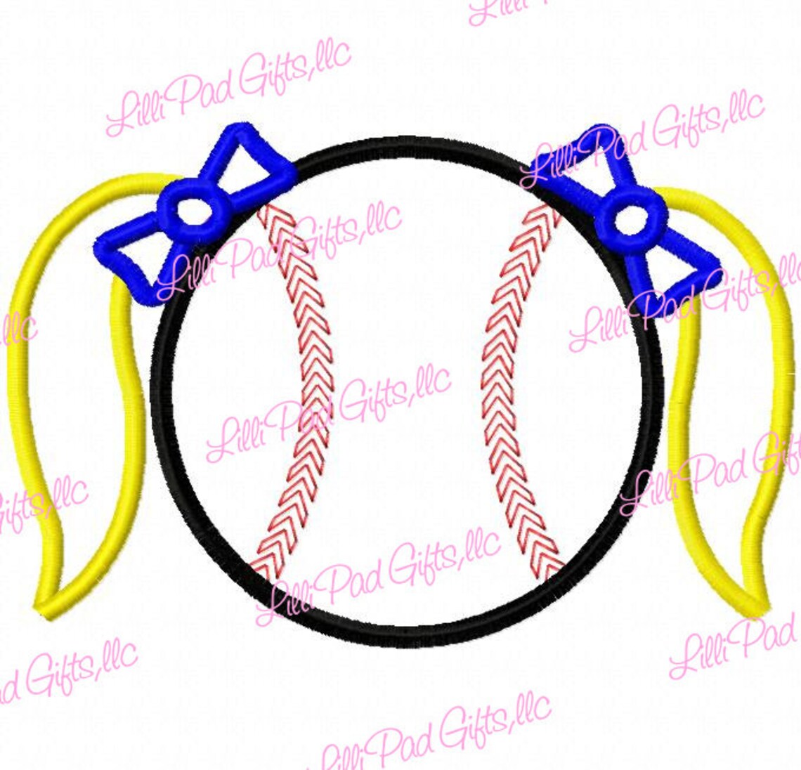 Baseball - Pig Tails ONLY - Machine Embroidery Design - 9 Sizes ...