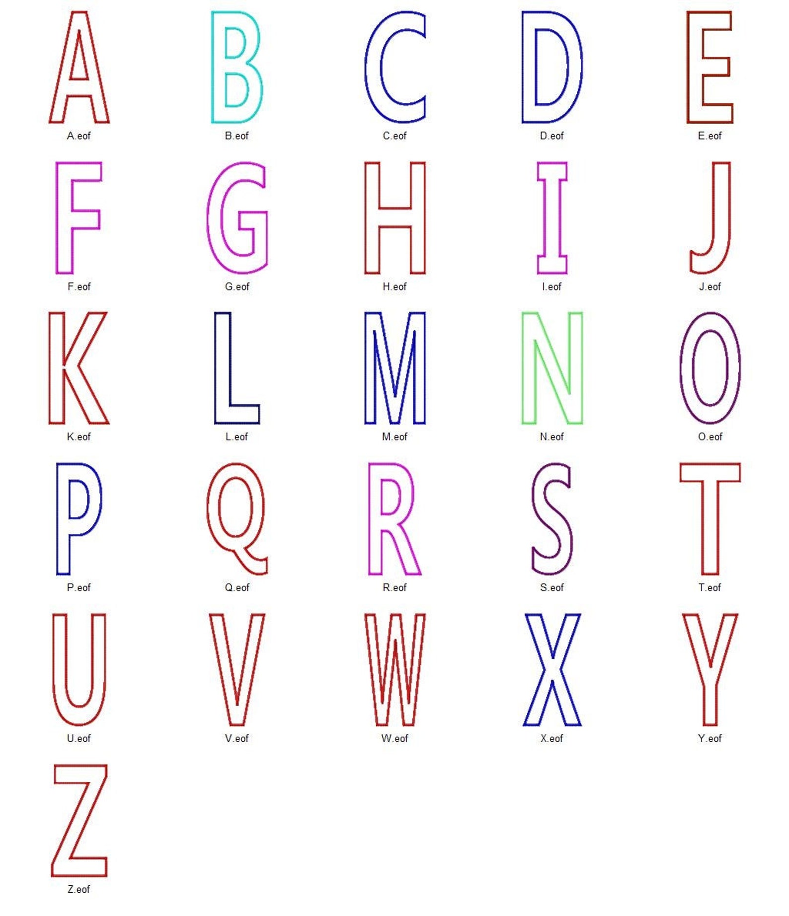 SUPER JUMBO Simple Block APPLIQUE Font Set - Machine Embroidery Font ...