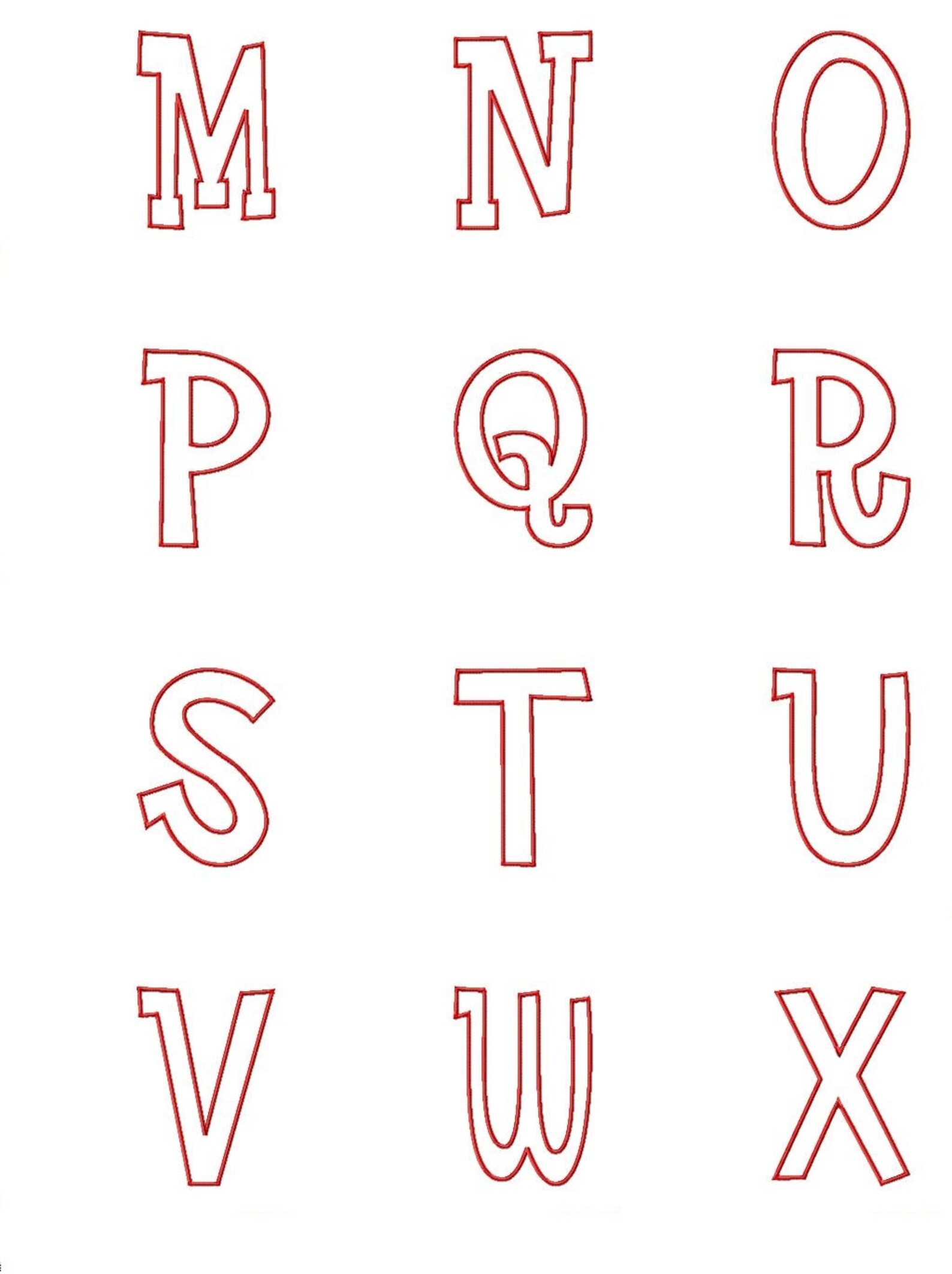 SUPER JUMBO Manny APPLIQUE Font Set Machine Embroidery Font - Etsy