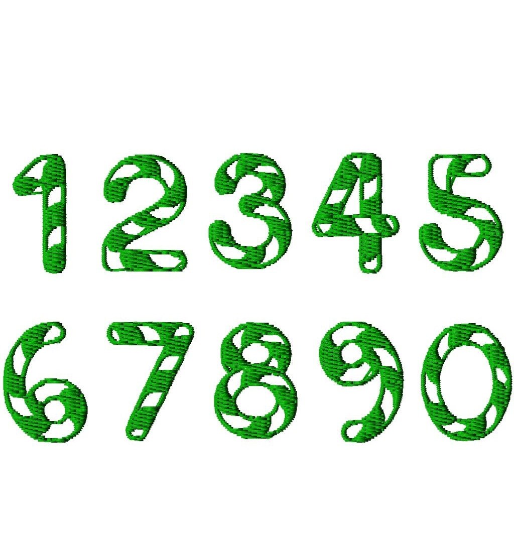 Candy Cane Machine Embroidery Font - Sizes 2",3",4" BUY 2 Get 1 FREE - Etsy
