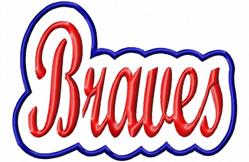 Braves Outline Applique Machine Embroidery Design 12 - Etsy