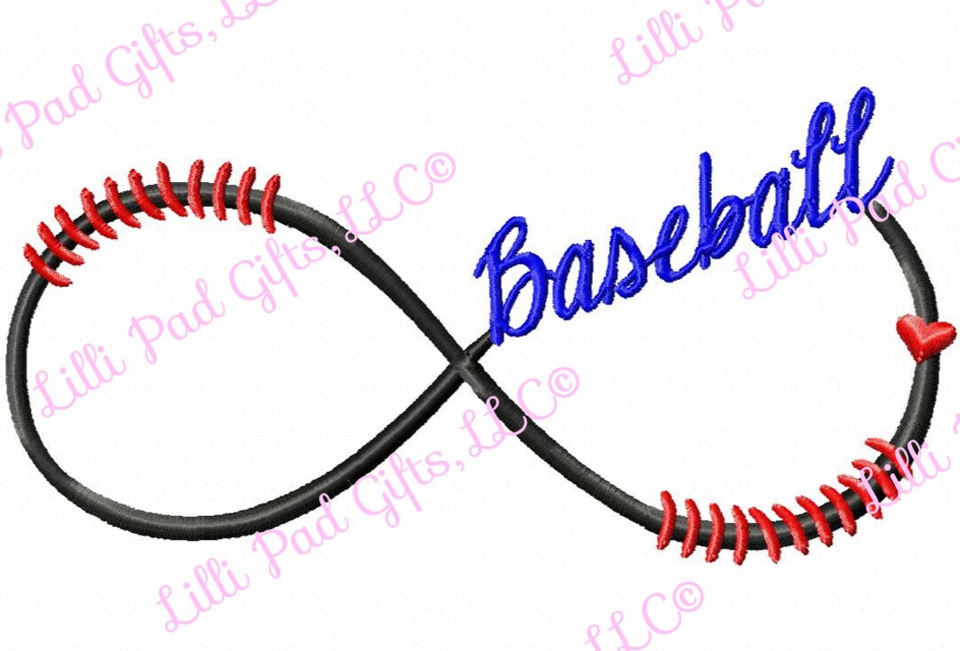 Baseball Infinity Swirl - Machine Embroidery Design - 9 Sizes - Etsy