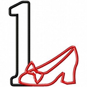 Red Slippers 1-5 NUMBER Set - Applique - Machine Embroidery Design ...