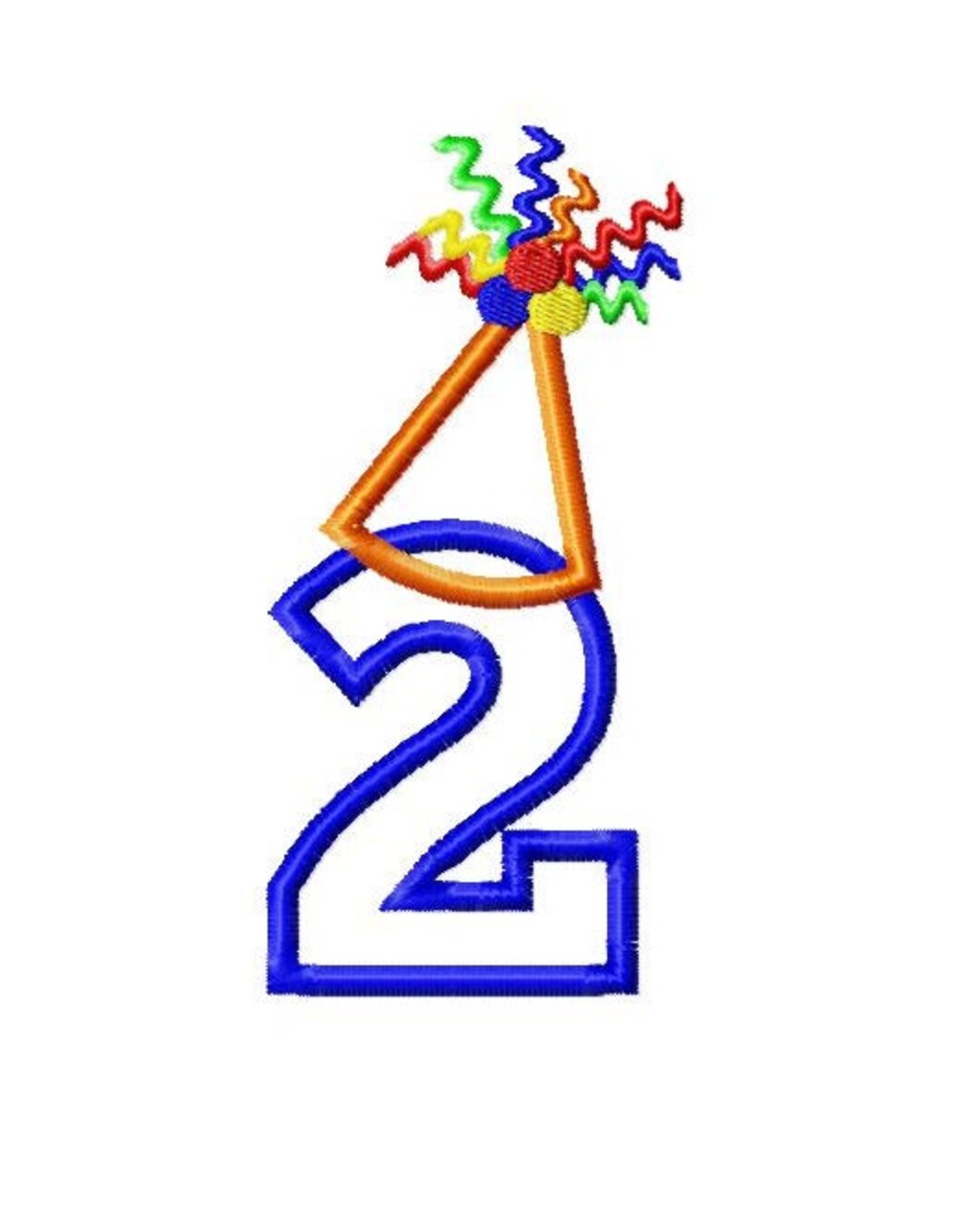 Birthday Hat Applique Numbers - Machine Embroidery Design - 4x4 Hoop, 5 ...
