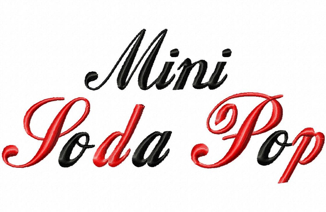 Mini Soda Pop - .5in. (half Inch) - Machine Embroidery Font - BUY 2 Get ...