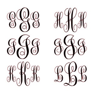 ABC Script Monogram Font - Cut File - Instant Download - SVG Vector JPG ...