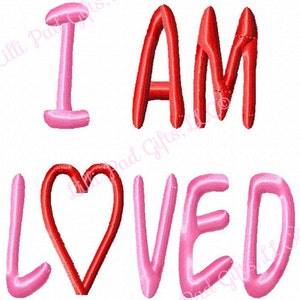 I AM LOVED - Heart Applique - Machine Embroidery Design - 6 Sizes - Etsy