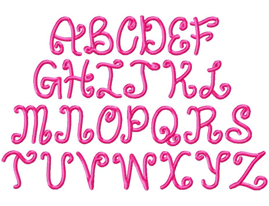 Ellie LILLI PAD EXCLUSIVE Machine Embroidery Font Sizes | Etsy