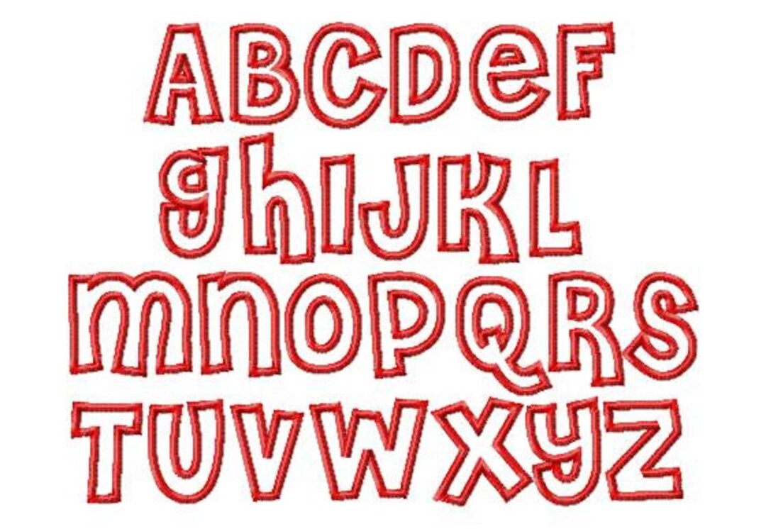 Go-team Applique Font Set - Machine Embroidery Design - 2", 3" and 4 ...