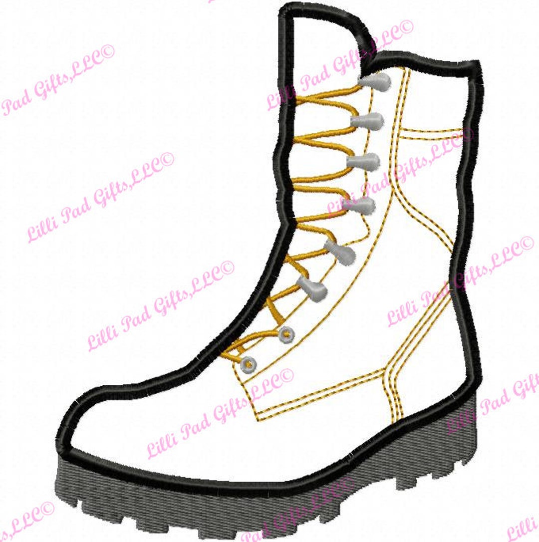 Combat Boot - Applique - Machine Embroidery Design - 5 Sizes - Etsy