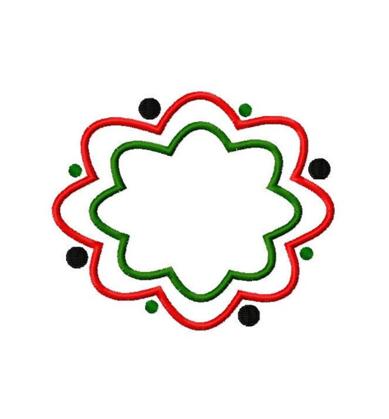 Double Flower Power Applique Frame - Frame Only - Machine Embroidery ...