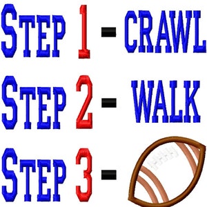 Step 1-2-3 - Football Applique - Machine Embroidery Design - 8 Sizes ...