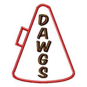 Megaphone - Dawgs-vertical - Machine Embroidery Design - 8 Sizes - Etsy