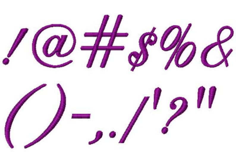 Vicky Script Machine Embroidery Font Sizes - Etsy