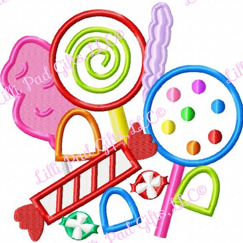 Candy Mix Applique Machine Embroidery Design 7sizes - Etsy