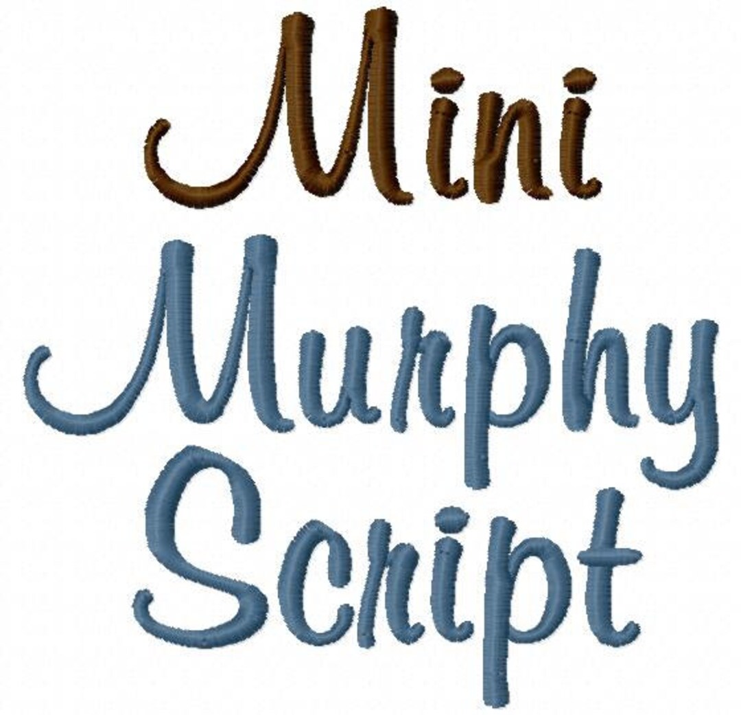 Mini Murphy Script - .5in. (half Inch) - Machine Embroidery Font - BUY ...