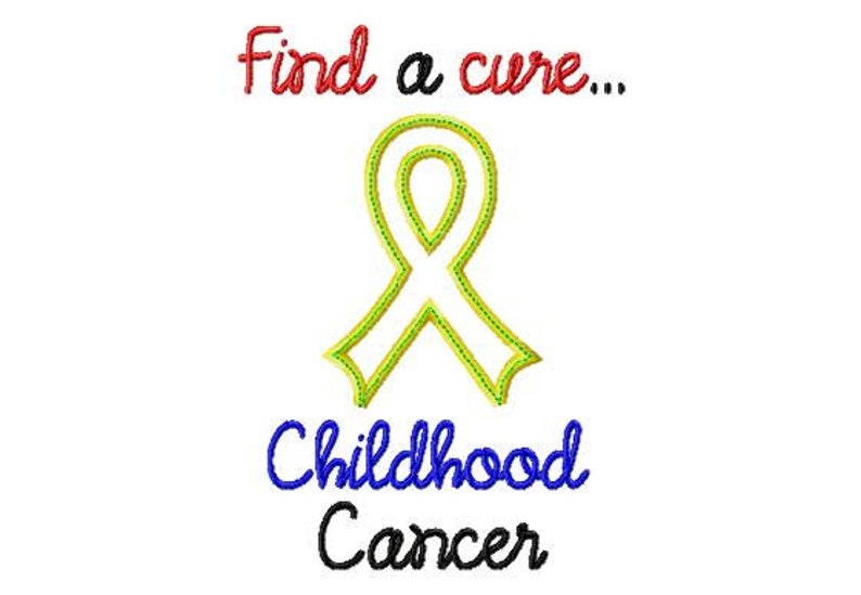 Find a Cure...childhood Cancer - Applique - Machine Embroidery Design ...
