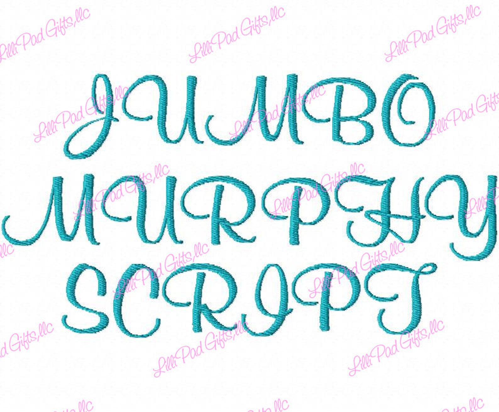 JUMBO Murphy Script Machine Embroidery Font Sizes | Etsy