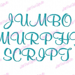 JUMBO Murphy Script Machine Embroidery Font - Sizes 5",6",7" and 5x7 ...